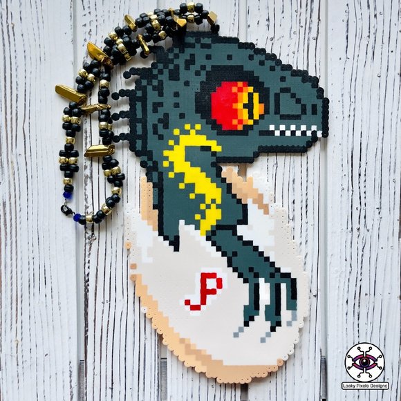 Leaky Pixels | Accessories | Indoraptor Baby Perler Necklace | Poshmark